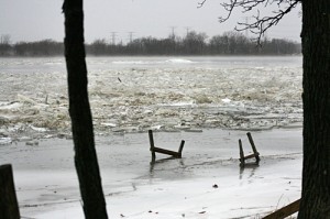 Major flooding along Kankakee River in Illinois