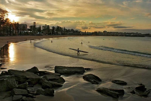 PHOTO: Manly Beach, Australia Golden Sunset