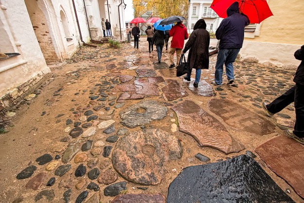 PHOTO: Gravestone Path at Belozersky Monastery